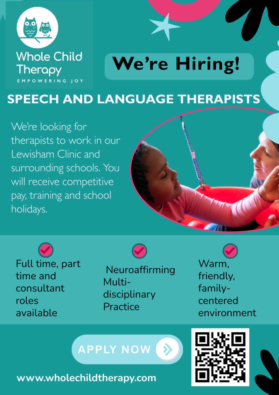 We are hiring - Speech and Language Therapists - Whole Child Therapy